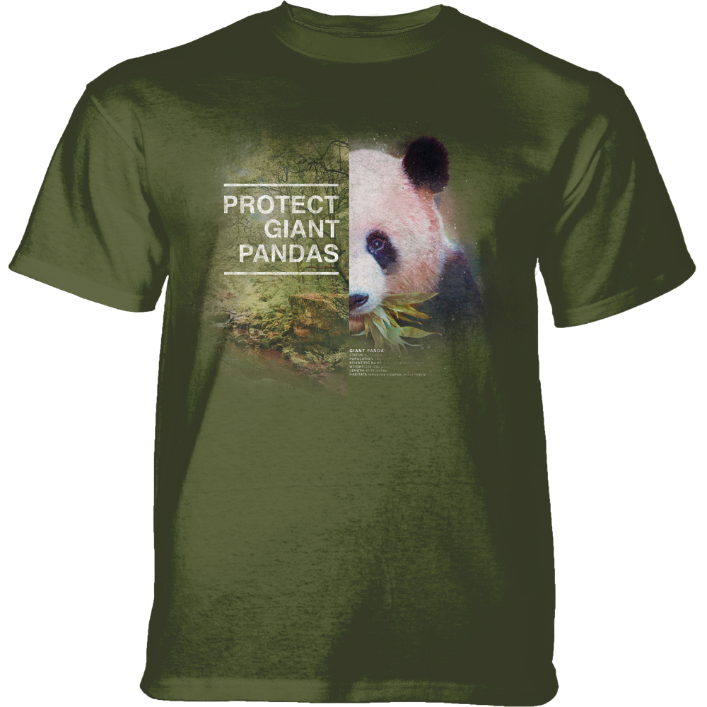 The Mountain T-shirt Protect Giant Panda Green - The Coloured House