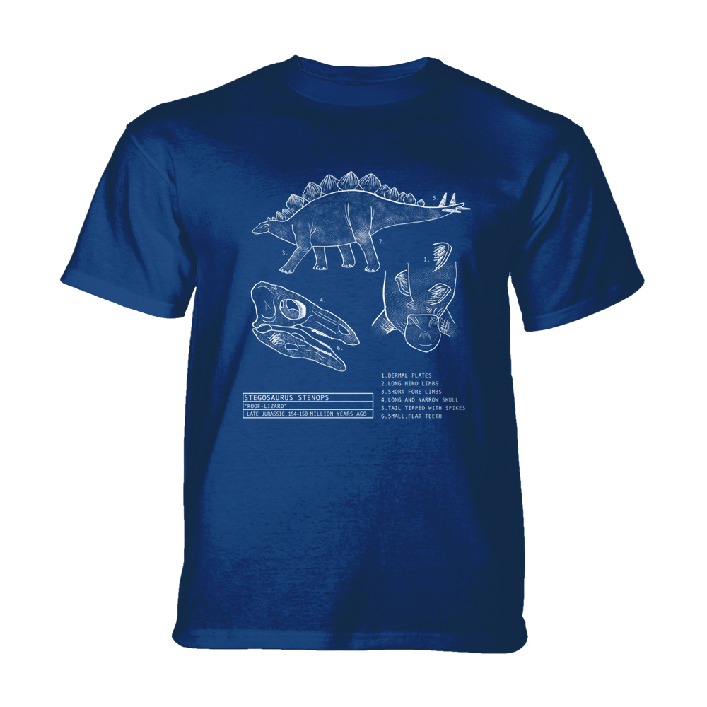 The Mountain KIDS T-shirt Stegosaurus Blueprint in Blue - The Coloured ...